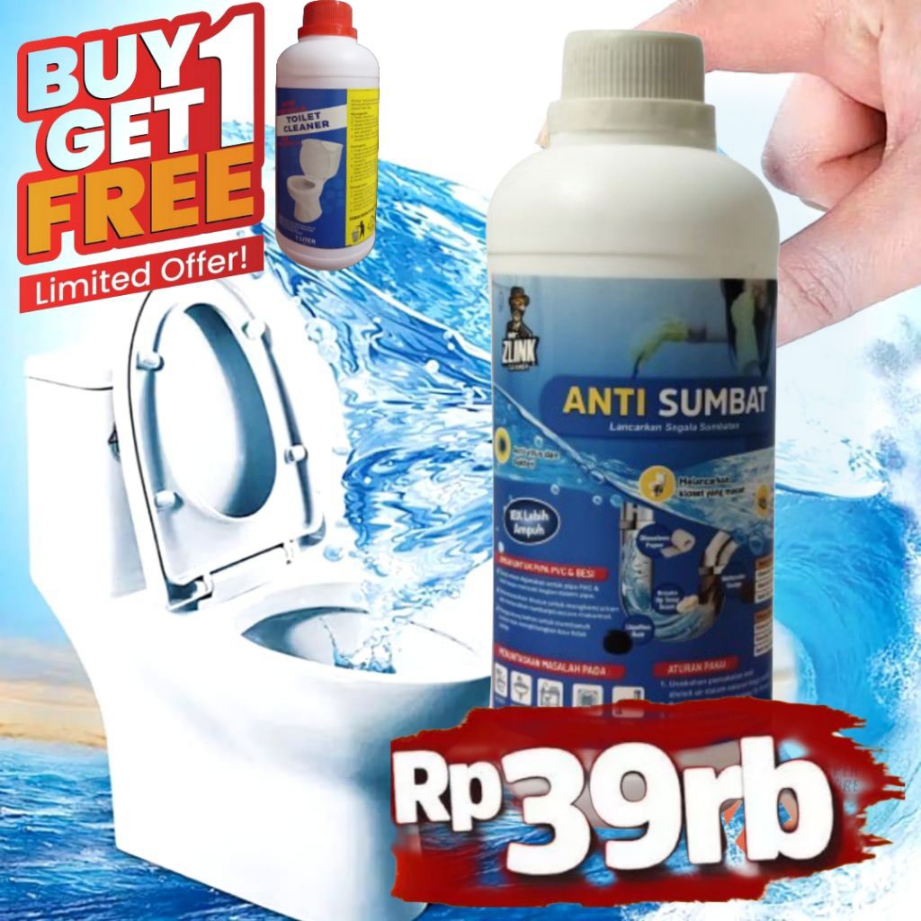 Jual 660ml ANTI SUMBAT CLEANER saluran kerak wastafel toilet WC drain ...