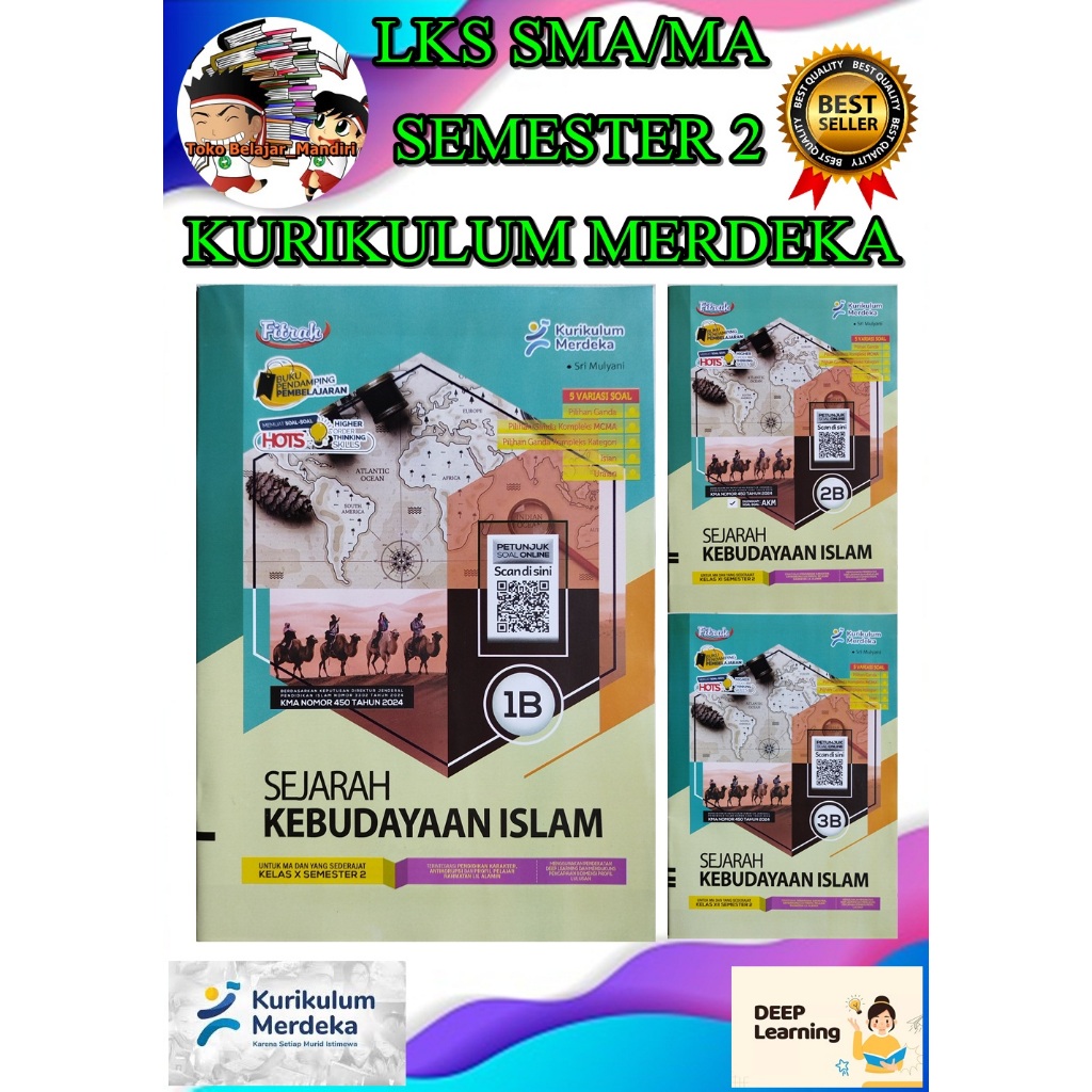 Jual LKS Sejarah Kebudayaan Islam/SKI SMA/MA Kelas 10, 11, 12 Semester 2 Kurikulum Merdeka ...