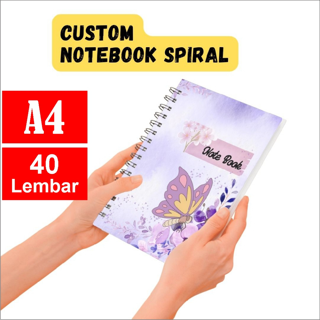 Jual Buku Tulis Notebook Spiral Custom A4 Isi 40 Lembar Garis dan Polos ...