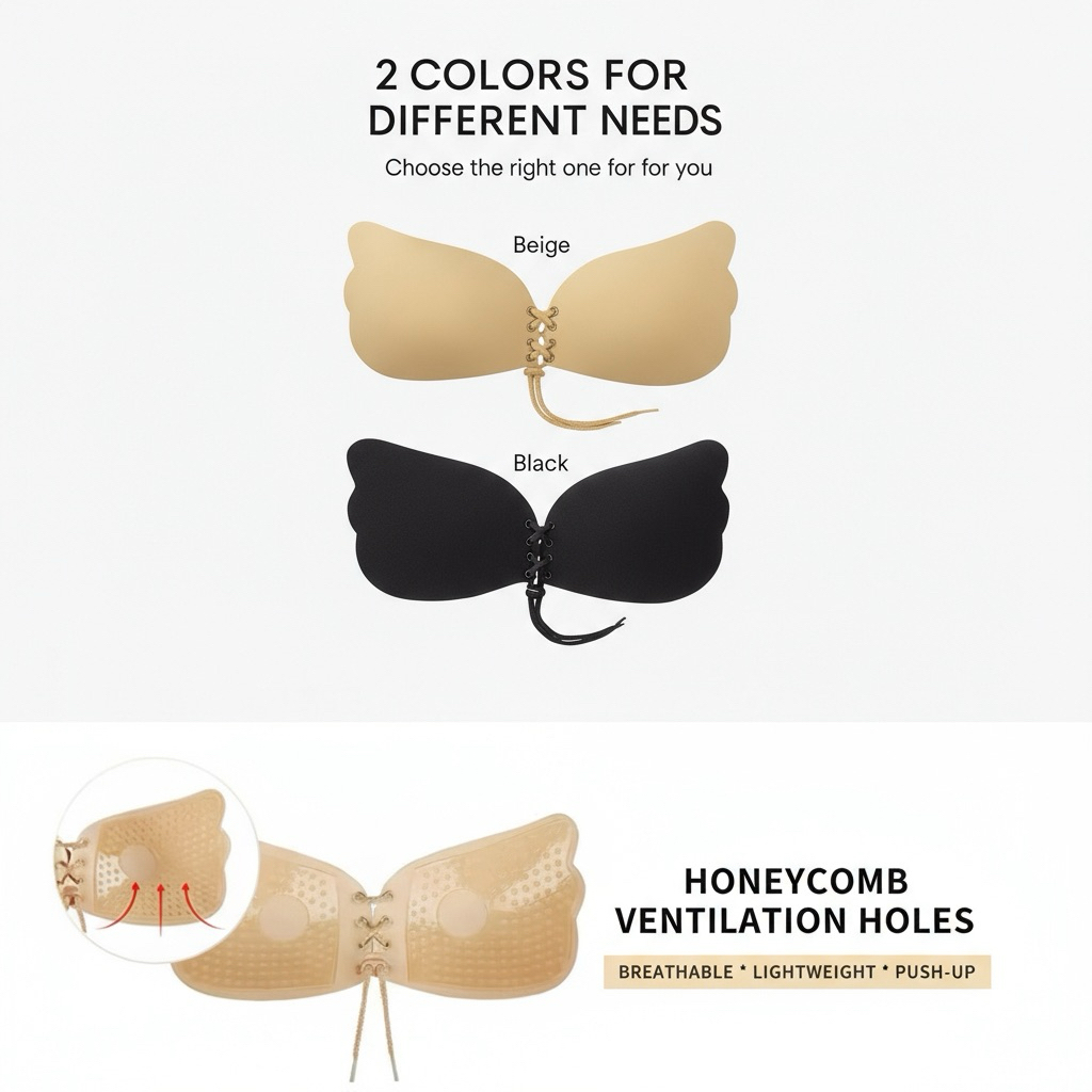 Jual Seamless Self Adhesive Fly Bra Strapless Push Up Bra Wireless ...
