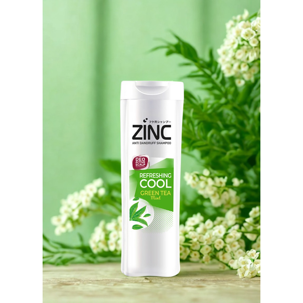 Jual Zinc Sampo Anti Ketombe Refreshing Cool Green Tea Mint Botol 170 ...