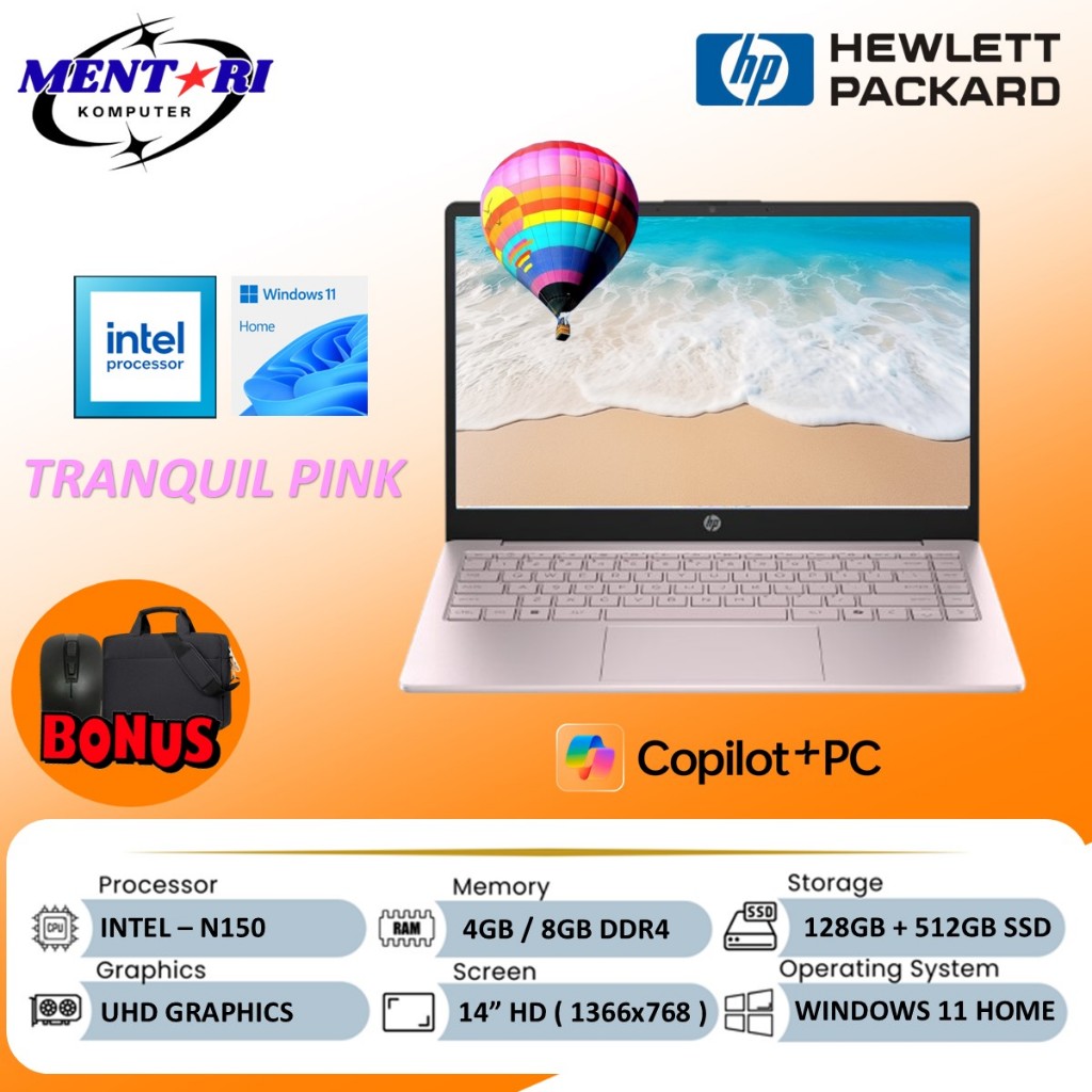 Jual PROMO Laptop HP 14 Intel N150 8GB 640GB SSD 14 Inch Windows 11 ...