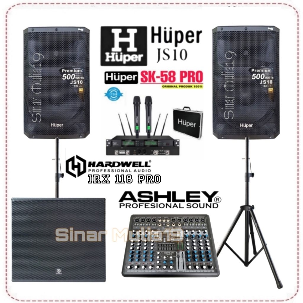 Jual Paket Sound System Huper JS10 Subwoofer Aktif 18 Inch Hardwell IRX ...