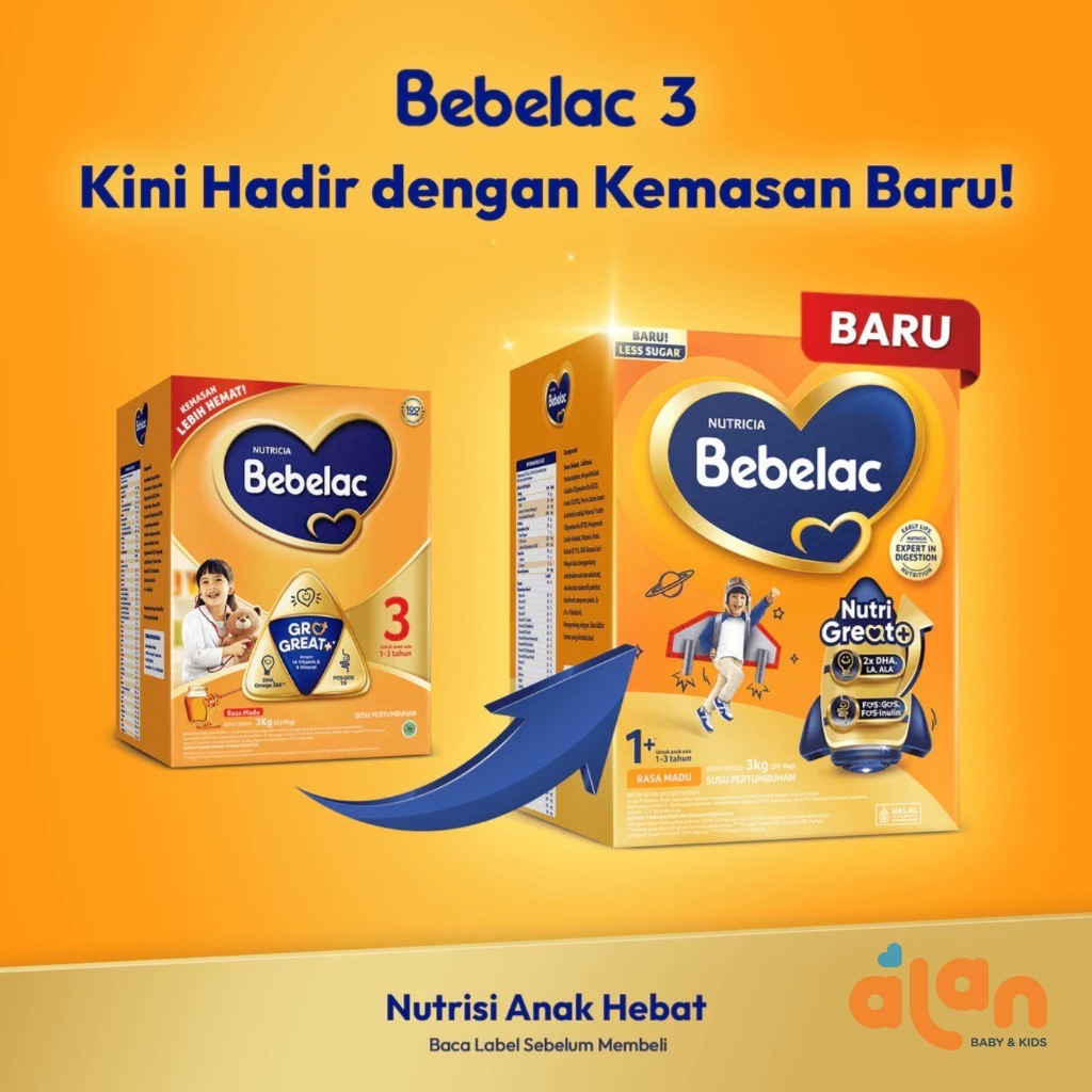 Jual Bebelac 1+ (1-3 Tahun) Great 1800gr Susu Formula | Shopee Indonesia