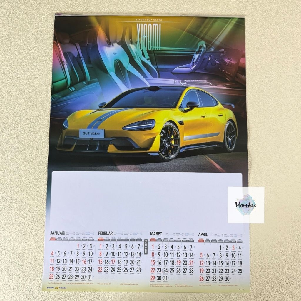 Jual Kalender tahun 2026 Mobil Sport AO 224//Caturwulan 3 lembar 4 ...
