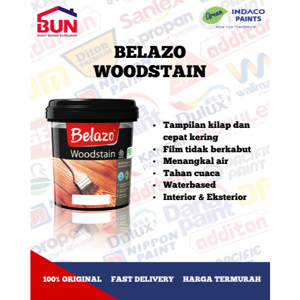 Jual Politur Belazo Woodstain 1 Liter / Vernis Kayu Berbahan Air ...
