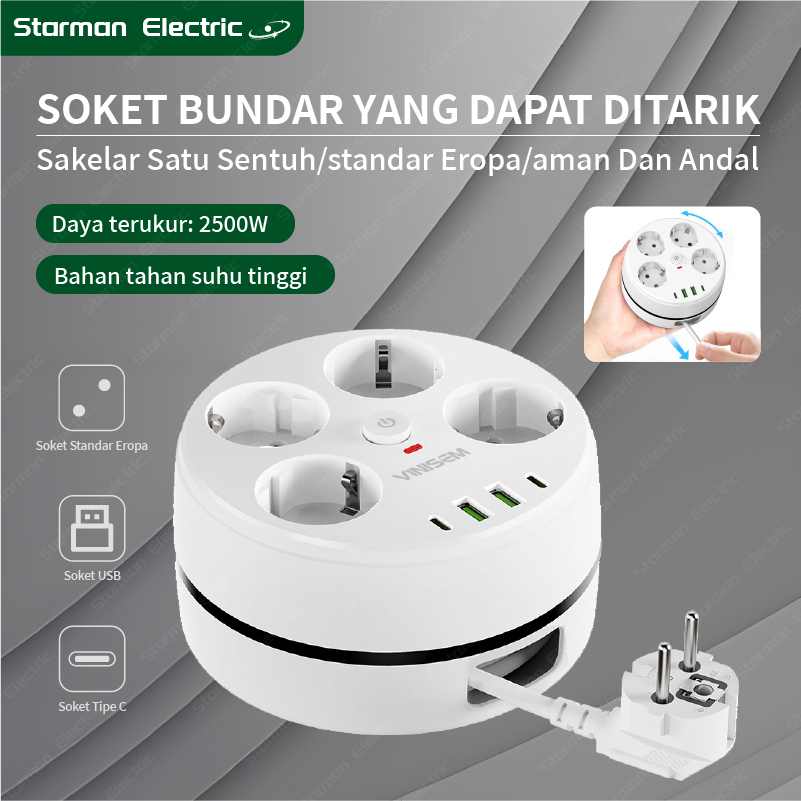Jual 2500W Power Strip Power Socket Charger Stop Kontak Usb Charger 4 ...