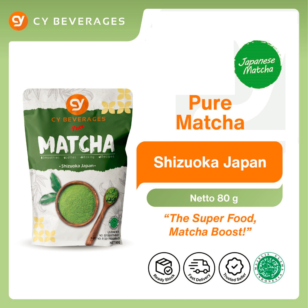 Jual CY Beverages Pure Matcha Powder 80gr Green Tea Shizuoka Japan Teh ...
