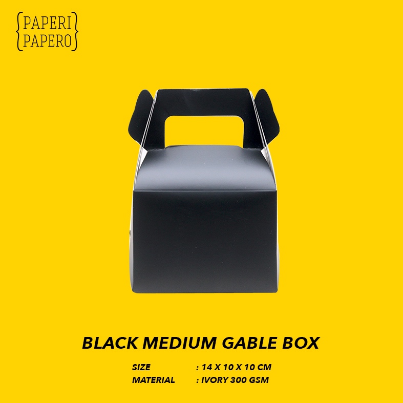 Jual Medium Black Gable Box - Boks Kotak Hampers Souvenir Hitam (1 pcs ...