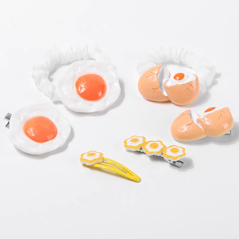 Jual Jepit / Ikat Rambut Telur Ceplok / Telur Rebus / Sunny Side Up Egg ...