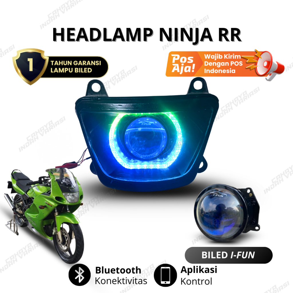 Jual HEADLAMP BILED NINJA RR OLD SET BILED IFUN 3 INCH 12V SHROUD ...