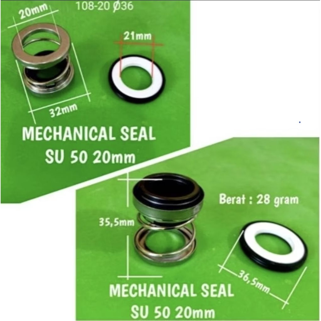 Jual SU50 / SU80 / NS50 / NS80 / NS100 Sil Pompa Mekanikal NS 80 / 100 ...