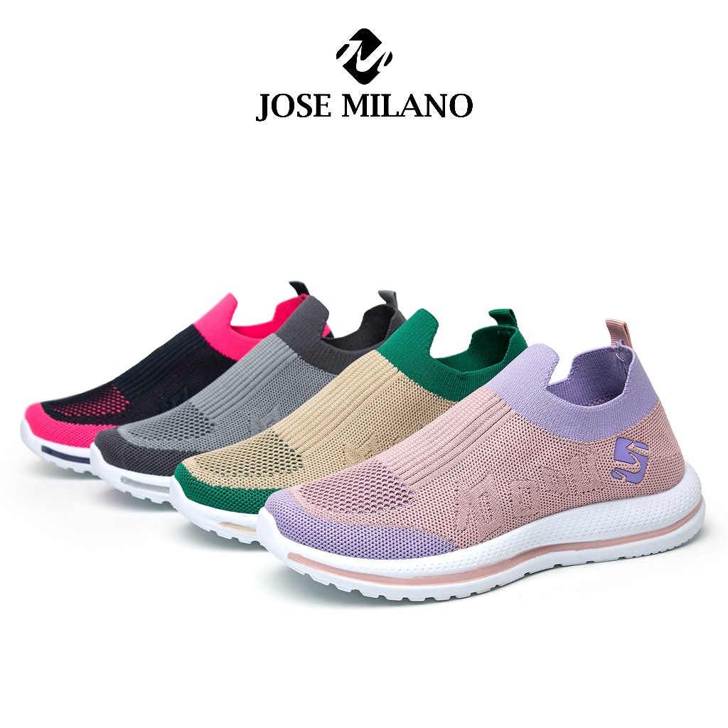 Jual JOSE MILANO JM-0163 Sepatu Flat Wanita Flyknit Kanvas / Sepatu ...
