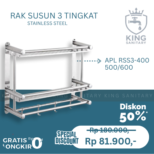 Jual Rak Sabun Kamar Mandi 3 Susun Stainless Steel Anti Karat Tahan ...