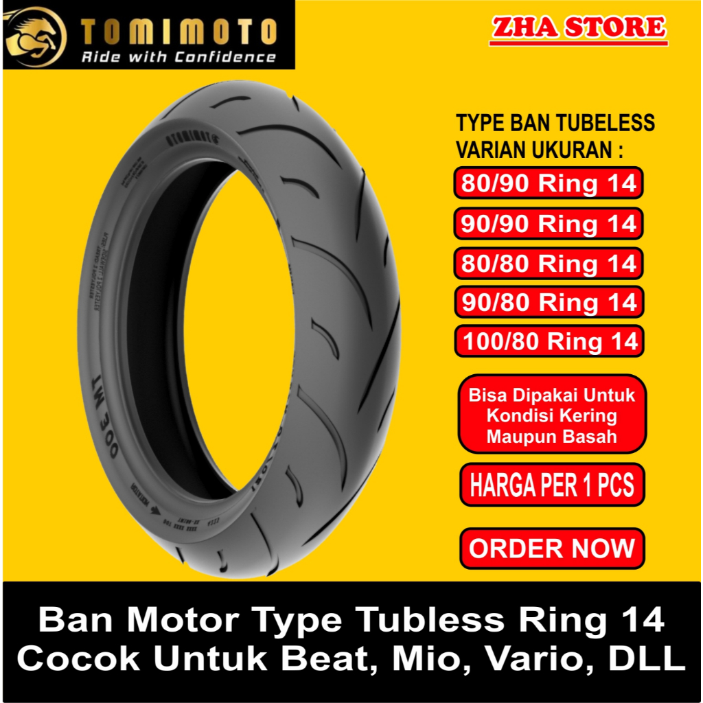 Jual Promo TOMIMOTO TM300 Ban Motor Matic Beat Vario Mio Dll Ring 14 ...