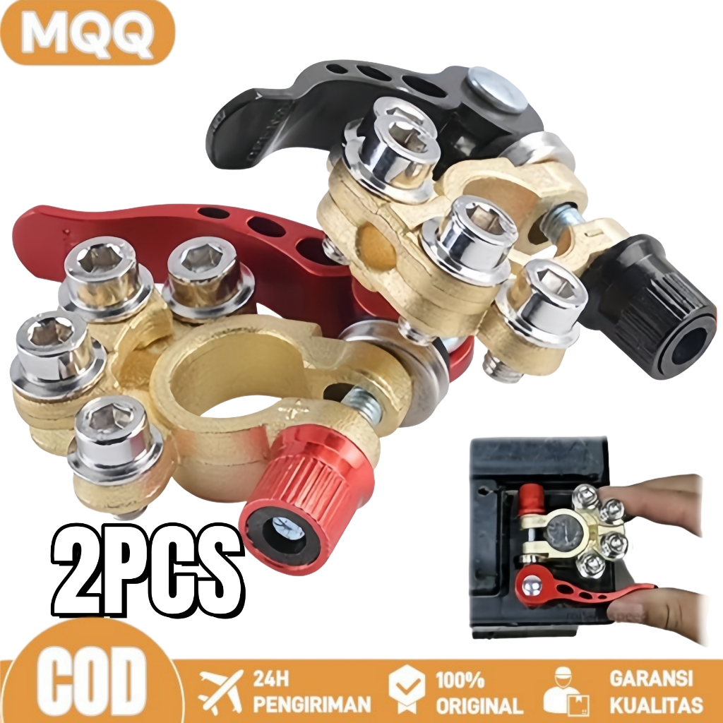 Jual 【COD】2PCS/Set Terminal Kepala Aki Mobil Bahan KUNINGAN Klem Accu ...