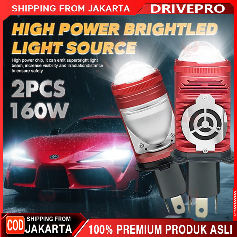 Jual ORIGINAL Lampu led H4 Mobil Dan Motor Led 2 Pcs 160 Watt Super ...