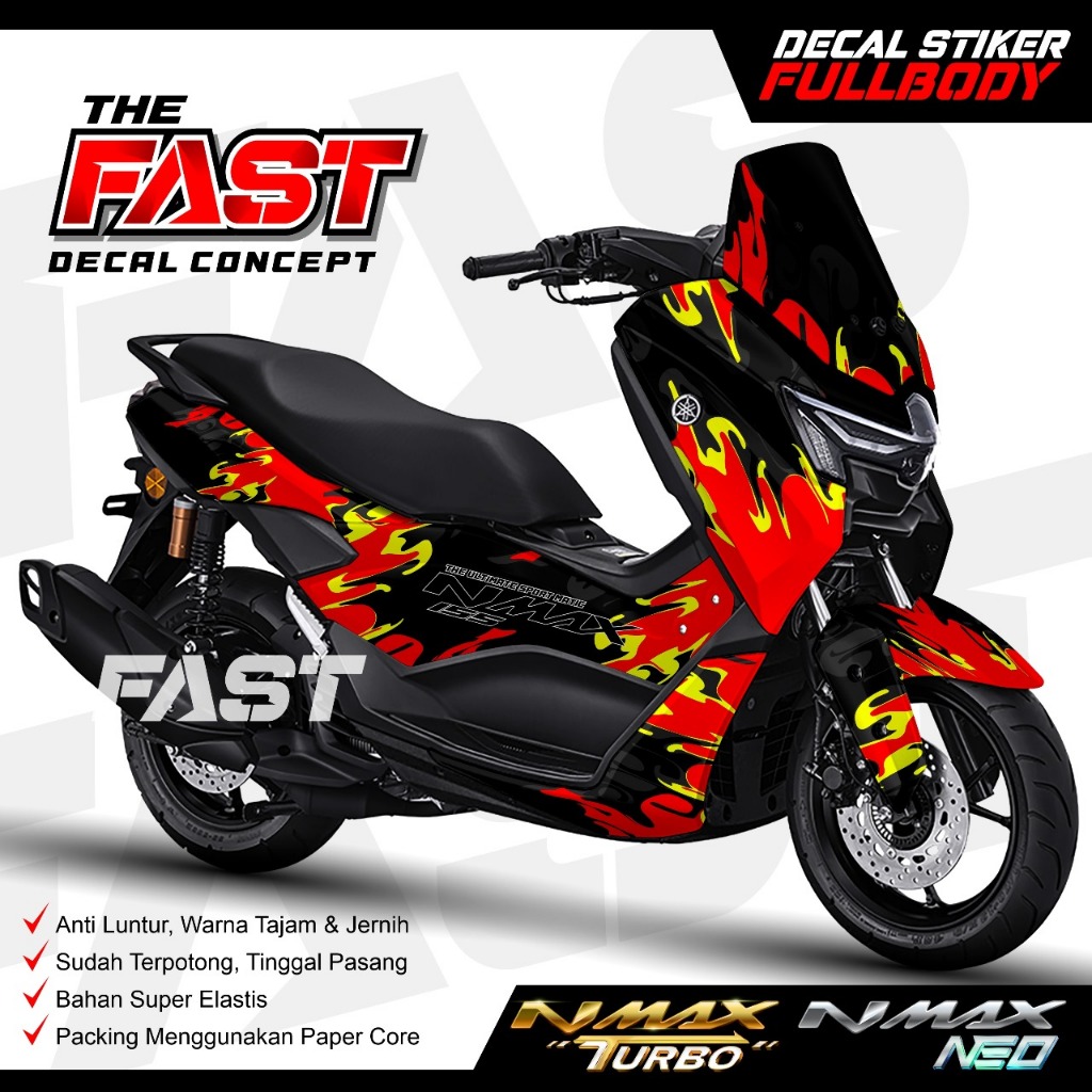 Jual Decal Stiker Nmax Turbo/Neo New Fullbody RACING API TERBARU COD ...