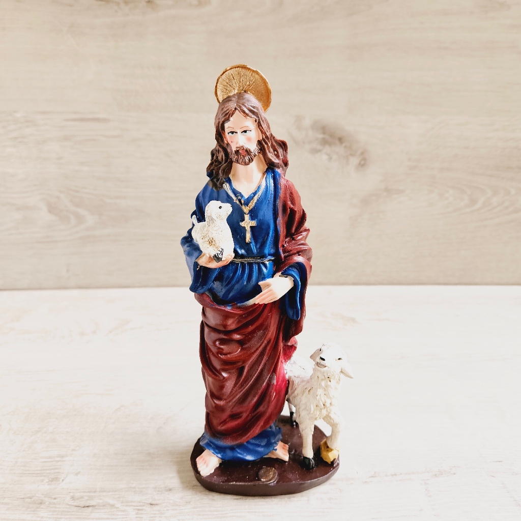 Jual Patung Yesus Gembala yang Baik 22cm – Pajangan Katolik Resin ...