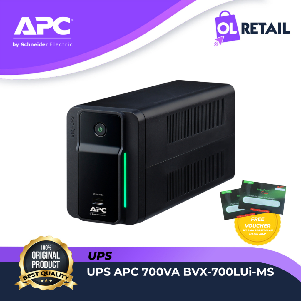 Jual UPS APC BVX700 BVX700LUIMS / BVG700I-GR 700VA 360W Easy UPS ...