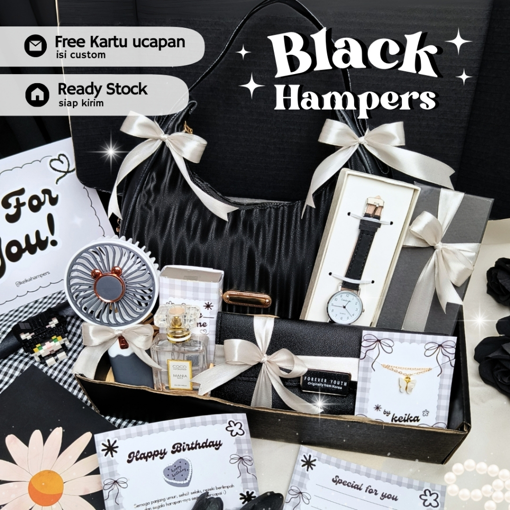 Jual Hampers Gift Box Tas Hitam | Kado Cewek Hadiah Pacar Black Tas ...