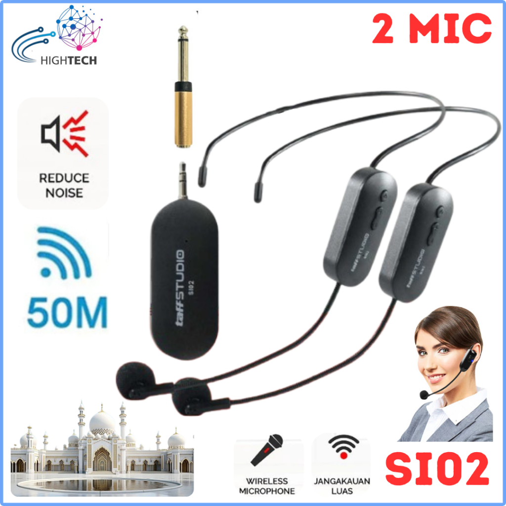 Jual Hightech TaffSTUDIO HX-W002 SIO2 Wireless Microphone 2.4G UHF ...