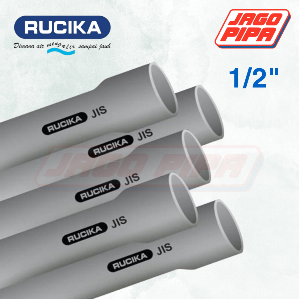 Jual Rucika Pipa JIS AW 1/2 Inch Pipa PVC Air Bersih MOF Abu 4 Meter 1/ ...
