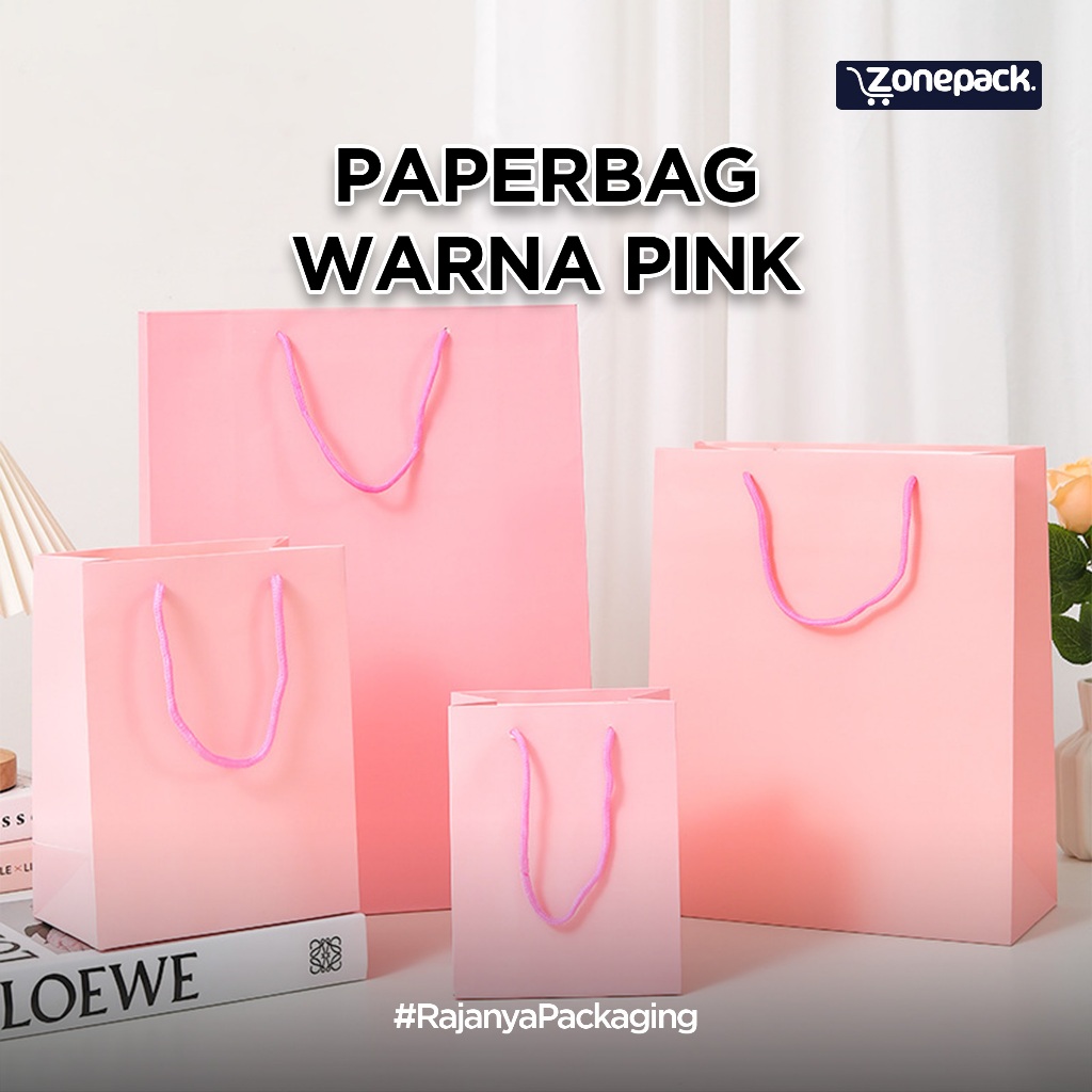 Jual Paperbag Pink Muda | Paperbag Polos Kraf Karton Biru Hadiah ...