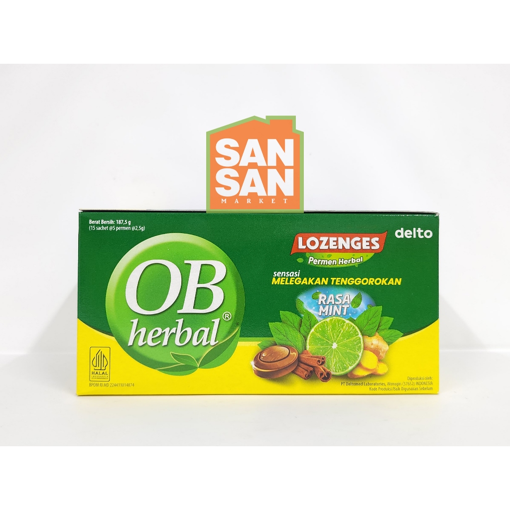 Jual OB Herbal Permen Rasa Mint Box isi 15 Sachet | Shopee Indonesia