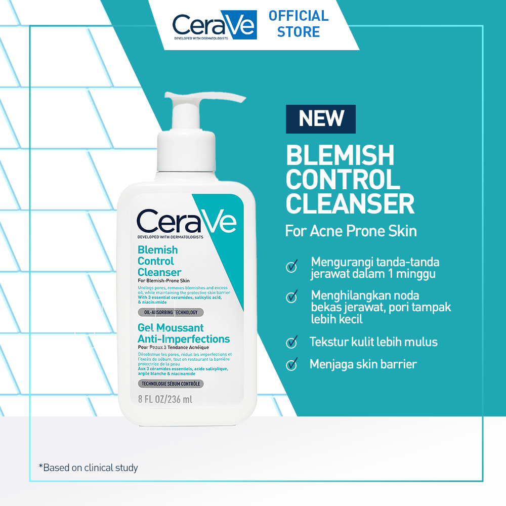 Jual CeraVe Blemish Control Cleanser 88ml / 236ml for Acne Prone Skin ...