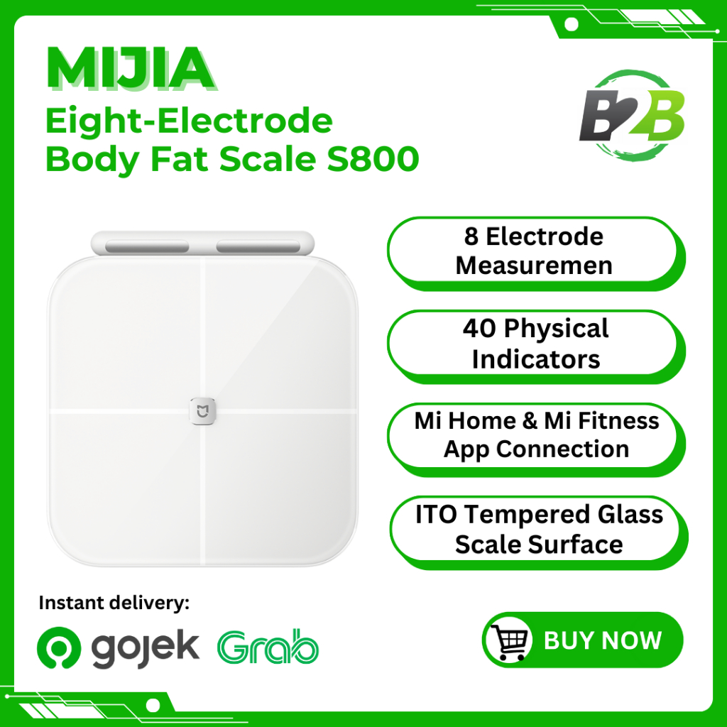 Jual Xiaomi Mijia Smart Scale S800 Timbangan Badan Digital 8 Electrode ...