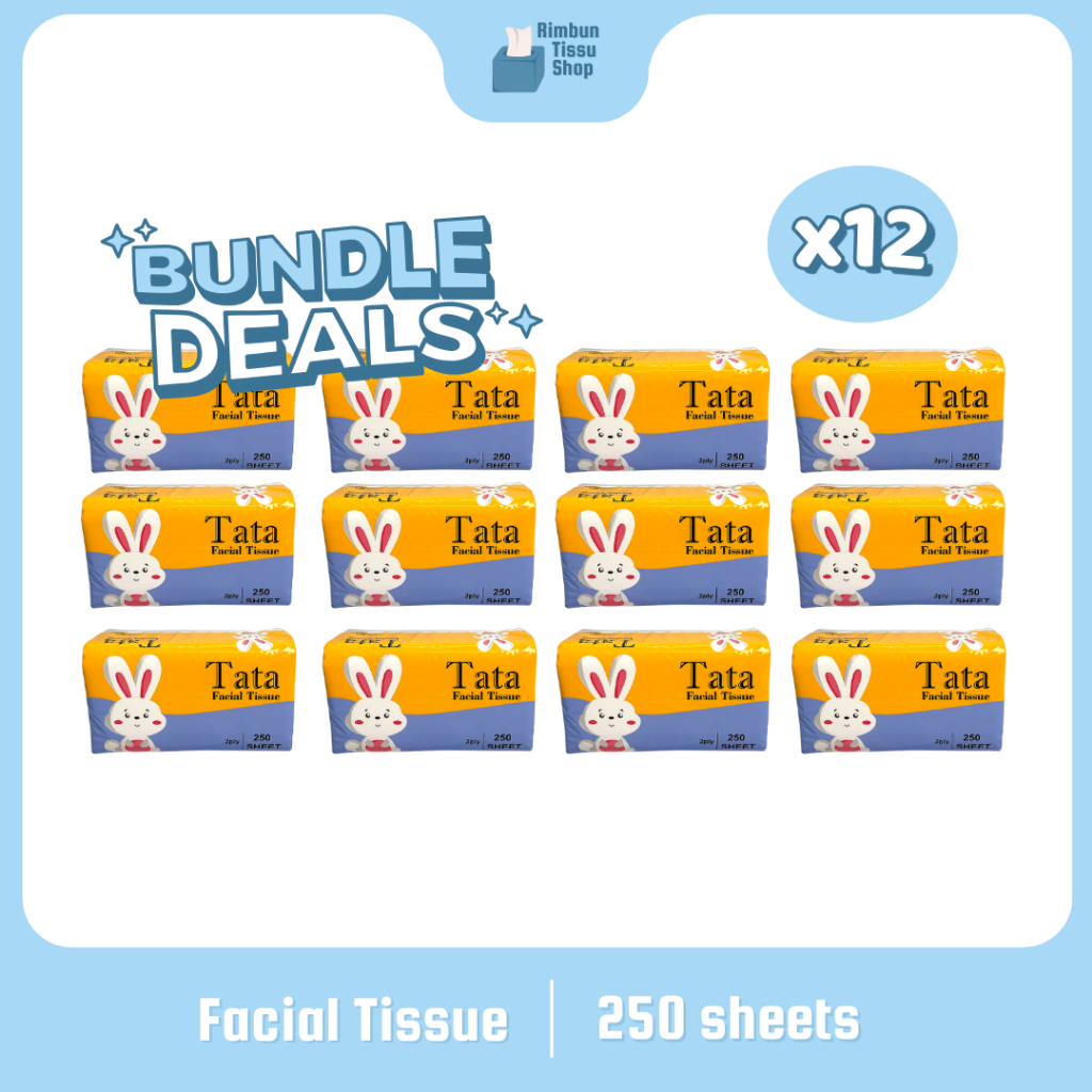 Jual TATA Tissue Facial 250 Sheets [12 Pack] / Tissu TATA 250 Sheet ...
