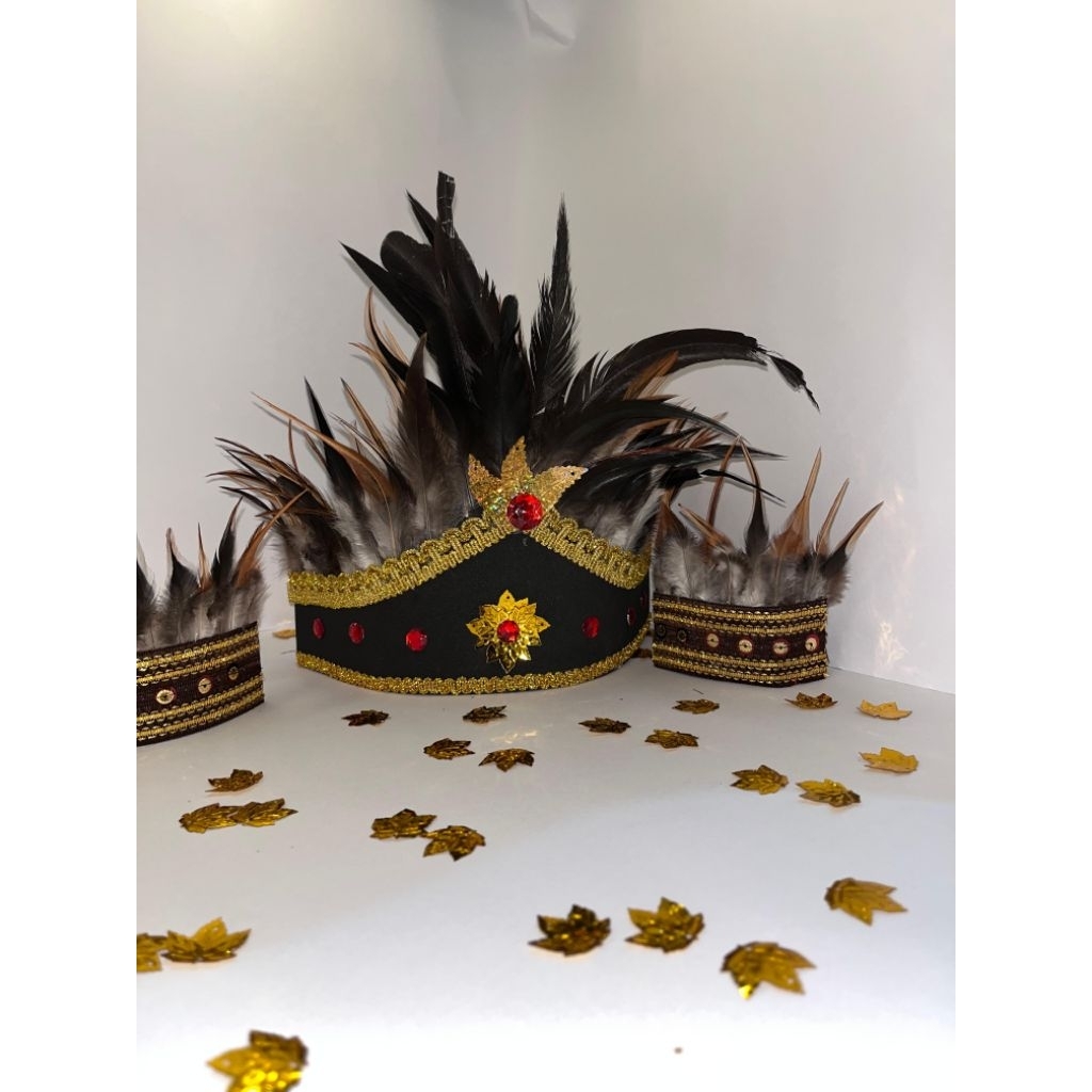 Jual "Mahkota Dayak + Gelang Anak Bulu Asli - Kostum Karnaval 17an ...