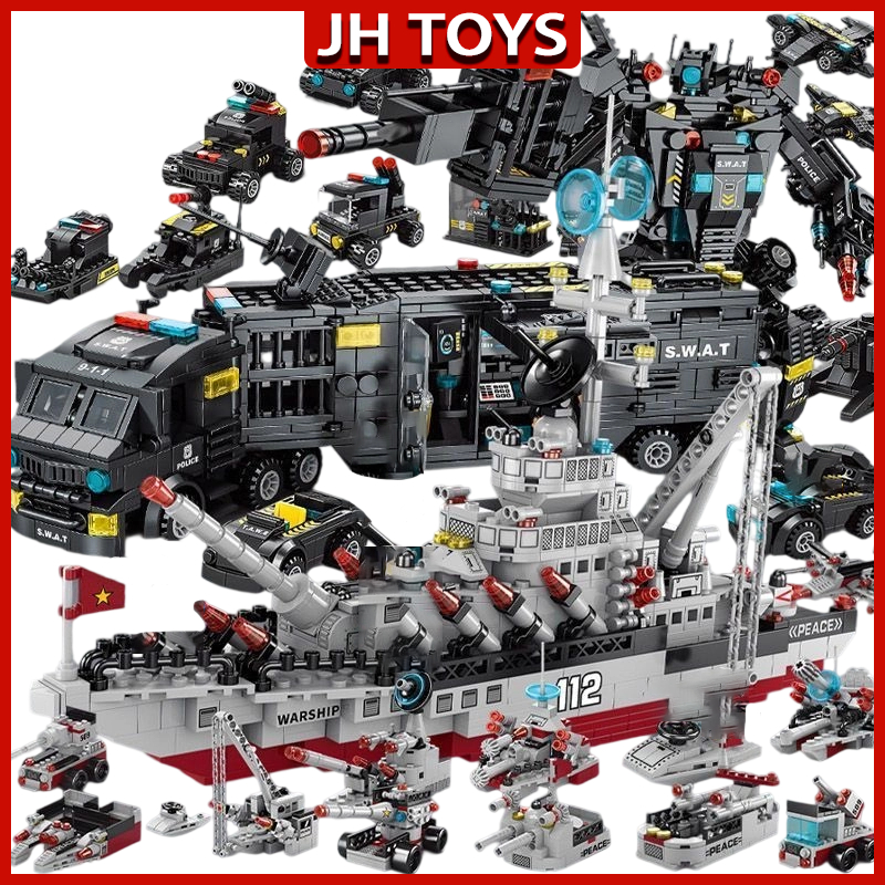 Jual JH TOYS Kapal Perang Bricks Polisi SWAT 3D Puzzle Susun Edukasi ...
