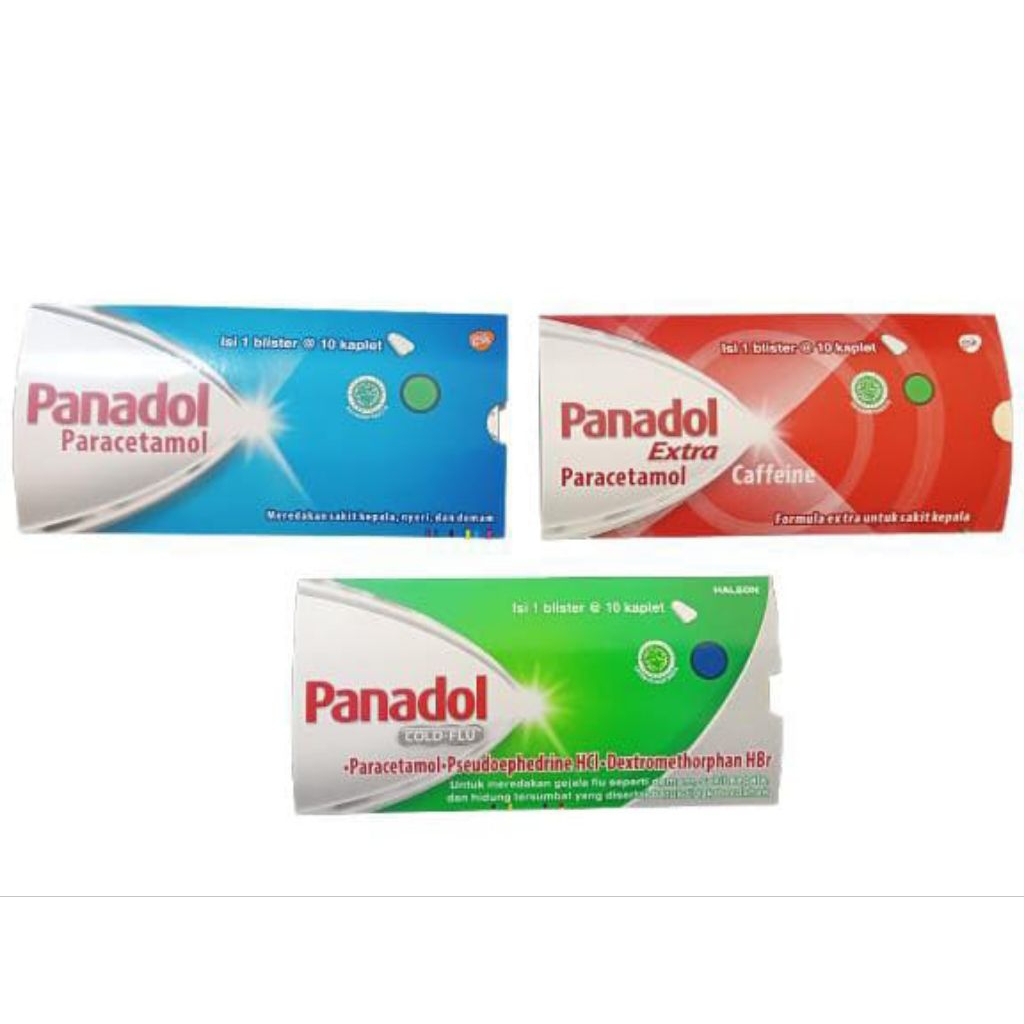 Jual panadol biru, panadol merah/extra, panadol hijau/cold+flu. isi 1 ...