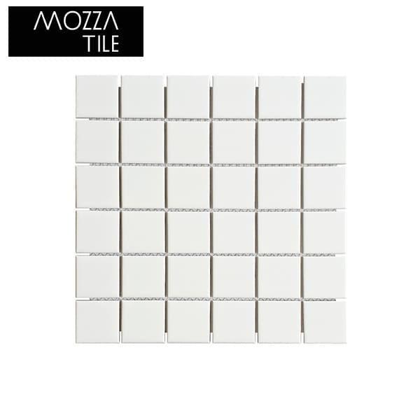Jual Mosaic Mozaic Mosaik MOZZA Med Square GLOSSY White Keramik Mosaic ...