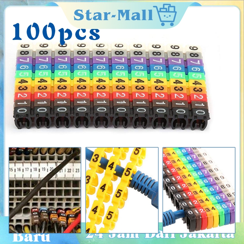 Jual 100Pcs Cable Markers Colourful Label Penanda Kabel Jaringan Label ...