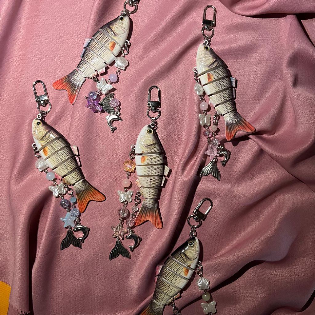 Jual [ready] fish keychain/gantungan kunci ikan murah (free cincin ...