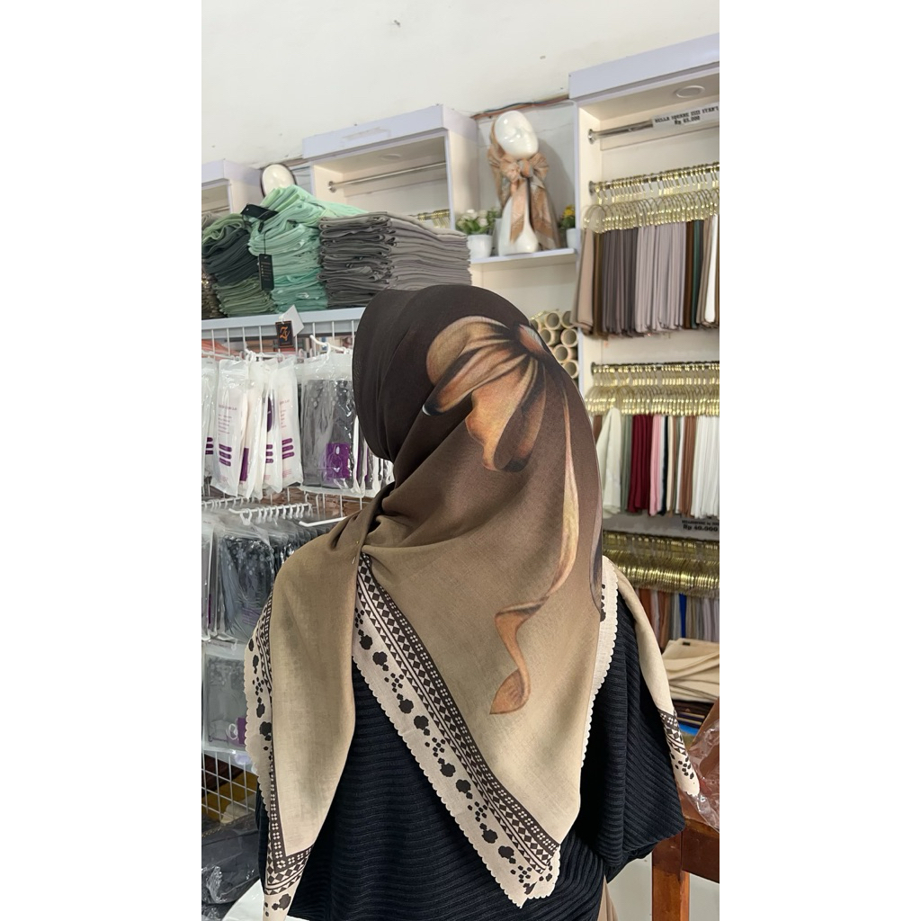 Jual Hijab Motif Denay Voal coquette ribbon | Shopee Indonesia