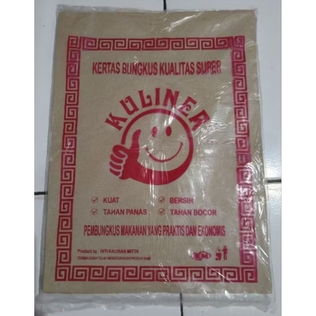 Jual isi 100lembar Kuliner Merah Kertas Pembungkus Nasi/Kertas Bungkus ...