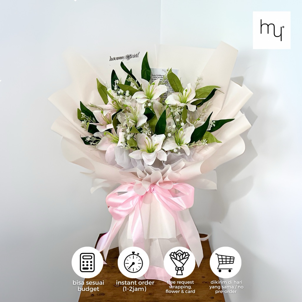 Jual HOOMEY - Buket Bunga Lily Artificial | Buket Bunga Wisuda | Buket ...