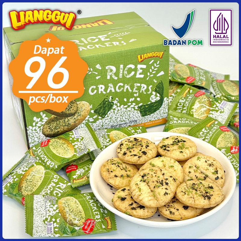Jual Lianggui - Keripik Beras Rumput Laut 96pcs - Cemilan Renyah HALAL ...