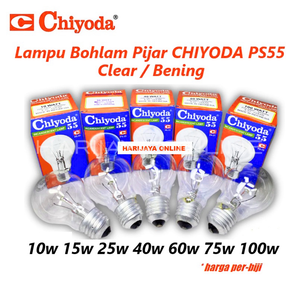 Jual Lampu Bohlam Pijar Chiyoda PS55 Clear 10w-100w | Shopee Indonesia
