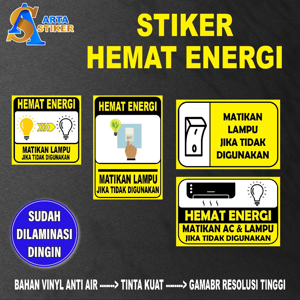 Jual 07. STIKER HEMAT ENERGI/ STIKER MATIKAN LAMPU / STIKER MATIKAN AC ...
