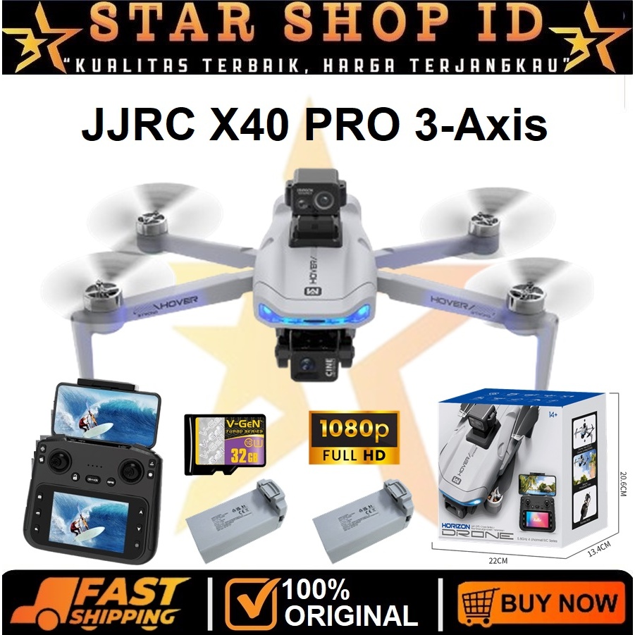 Jual HORIZON DRONE JJRC X40 PRO 3Axis Gimbal GPS Drone Professional 4K ...