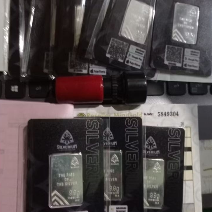 Jual Silverium Perak Batangan 99,99%/ fine silver, sertifikat resmi ...