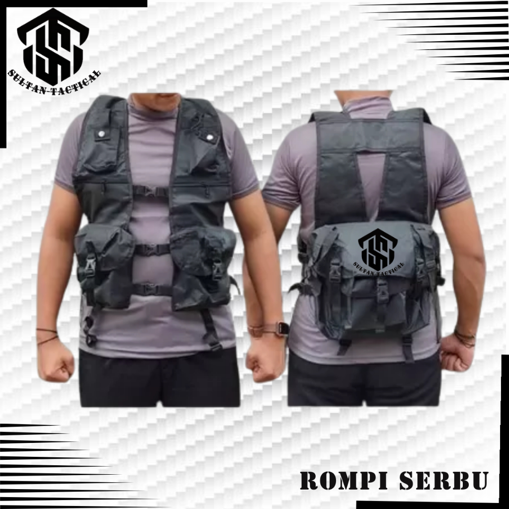 Jual Rompi serbu tactical / rompi serbu hitam / rompi serbu / rompi ...