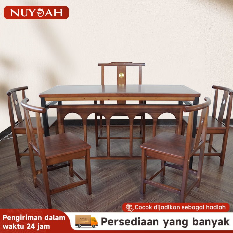 Jual Meja Makan Kayu Solid/Meja/Meja Teh/Meja Makan/Meja Panjang/Retro ...