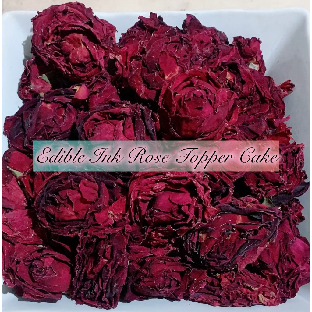 Jual Edible Dried Ink Rose Topper Cake | Premium Natural Ink Rose Halal ...
