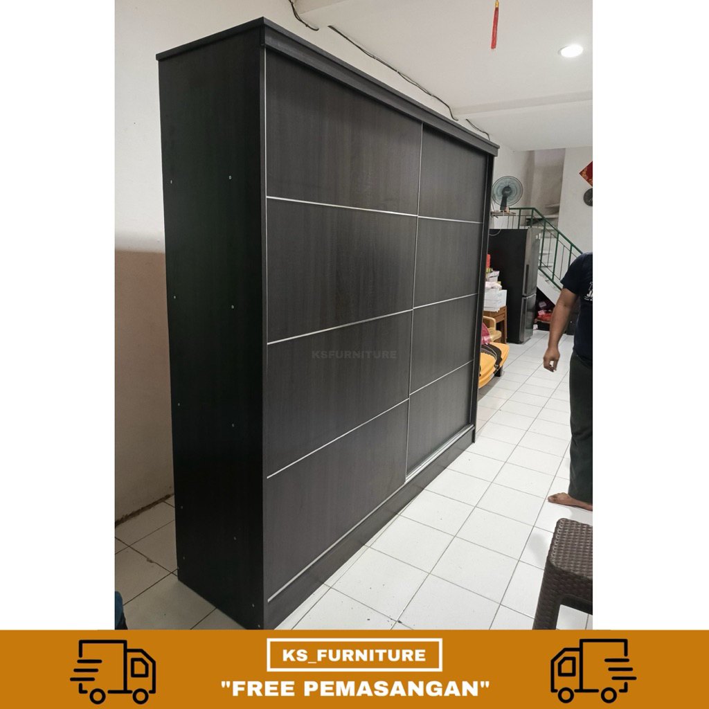 Jual LEMARI SLIDING DOOR FULL RAK (dalam bisa custom) | Shopee Indonesia